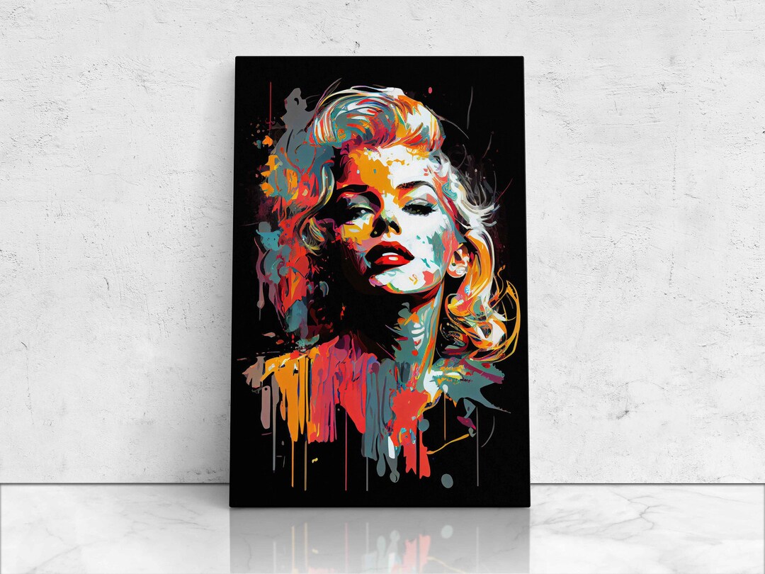 Marilyn Monroe Abstract Canvas Art Print, Canvas Wall Art, Marilyn Monroe Portrait, Abstract ...