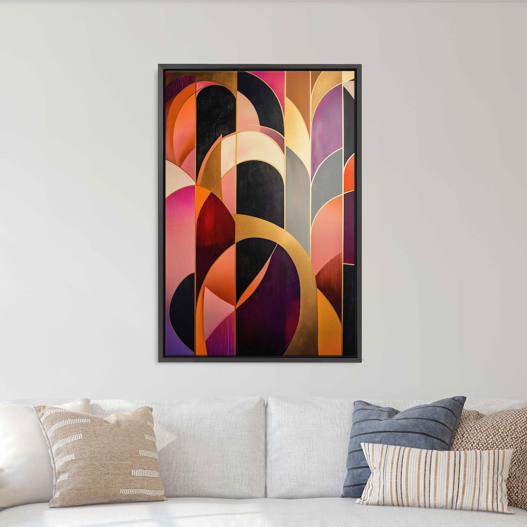 Art Deco Inspired Graffiti, Wall Art Canvas Print, Geometric Patterns ...