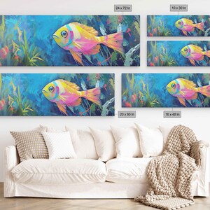 Tropical Damselfish, Wall Art Canvas Print, Bright Hues, Underwater ...
