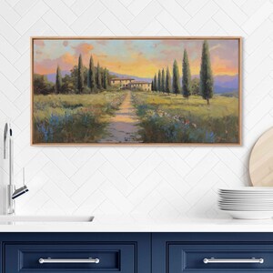 Cypress Tree Alley Landscape, Wall Art Canvas Print, Serene Italian ...