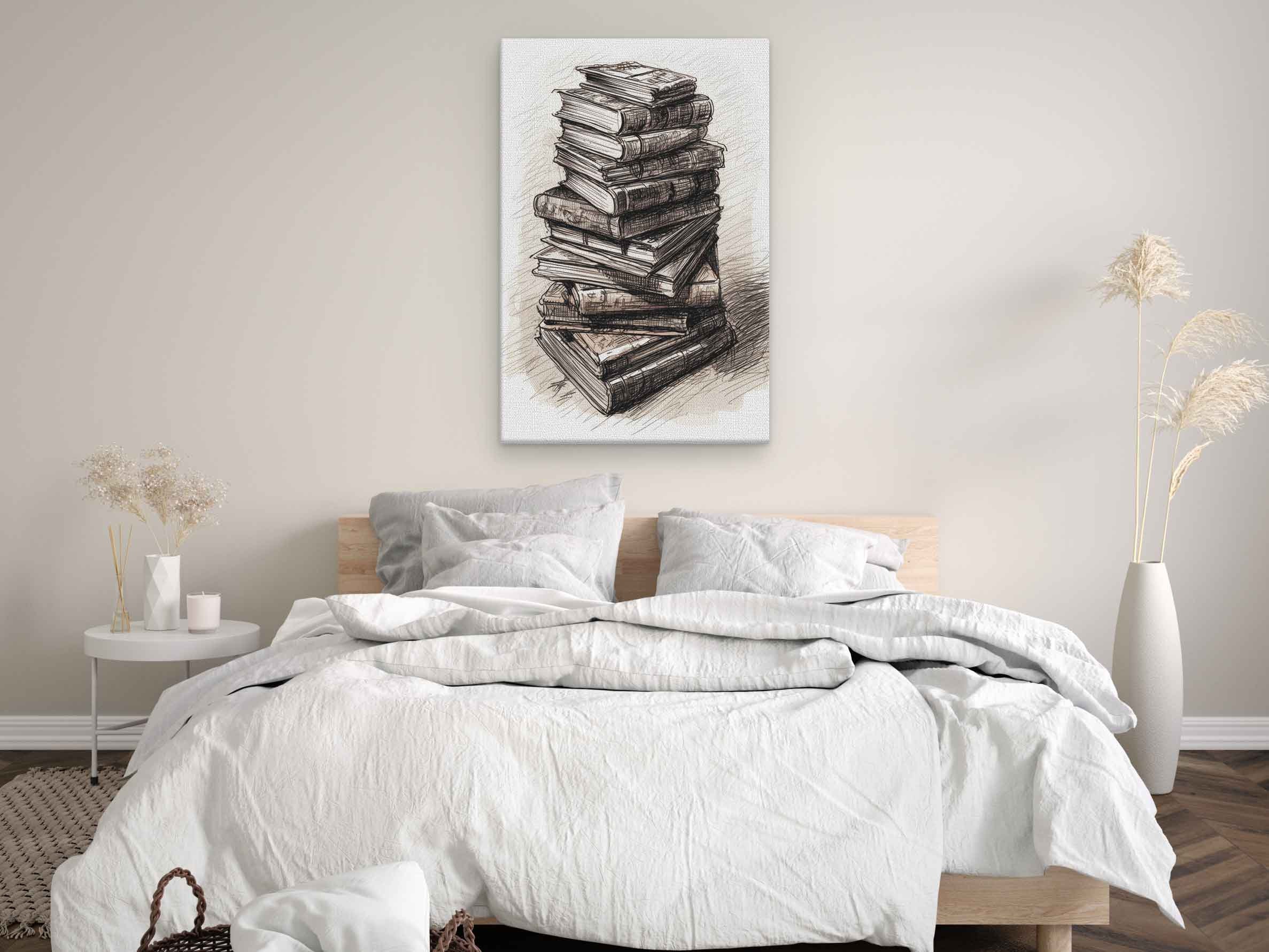 Stack of Book Expressive Drawing Digital Illustration on - Etsy
