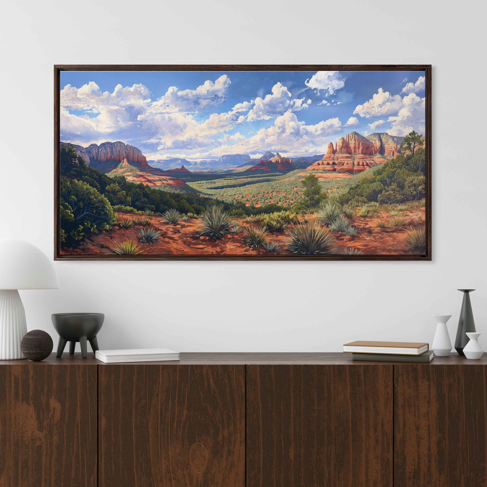 Sedona Arizona Red Rock Buttes Broad Landscape Wall Art Canvas Print ...