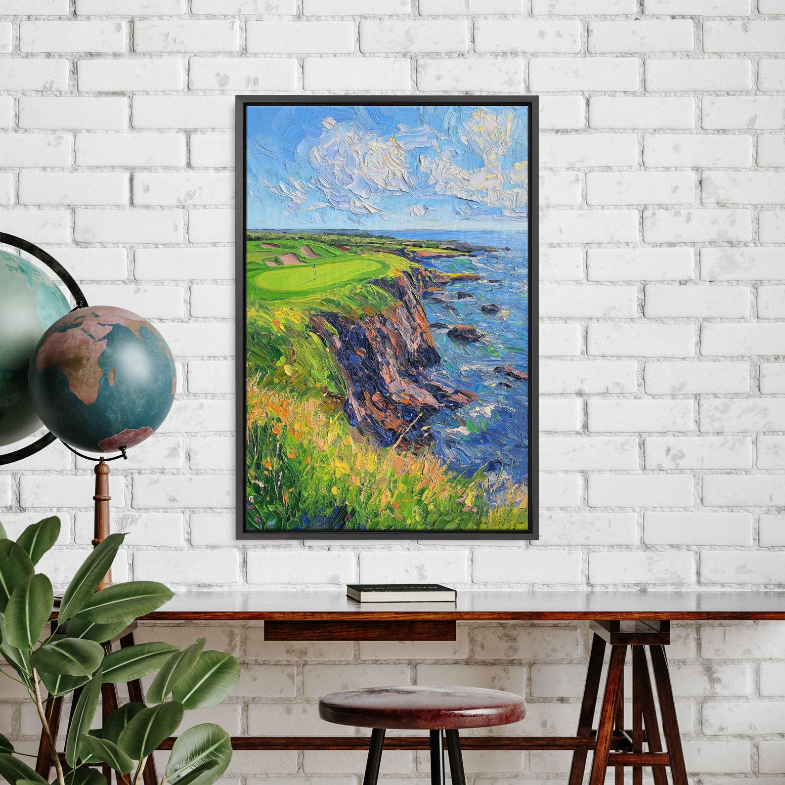 Royal Portrush Golf Course Acrylic Wall Art Canvas Print, Impressionist ...