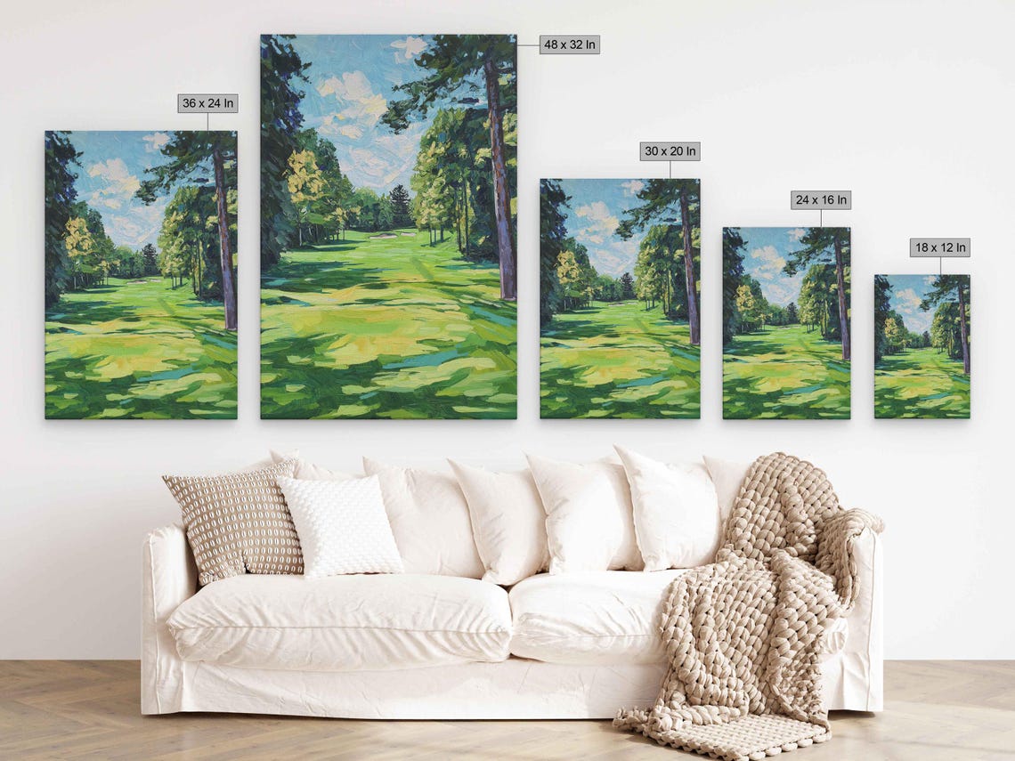 Merion Golf Course Oil Wall Art Canvas Print, Picturesque Fairways ...