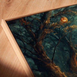 Ancient Enchanted Moonlit Forest Path Lined With Glowing Jack O ...