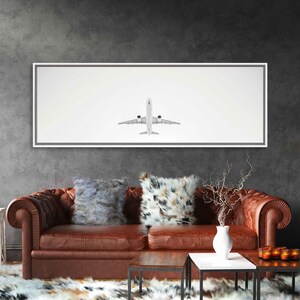 Commercial Jet in Flight Photography Wall Art Canvas Print, Minimalist ...