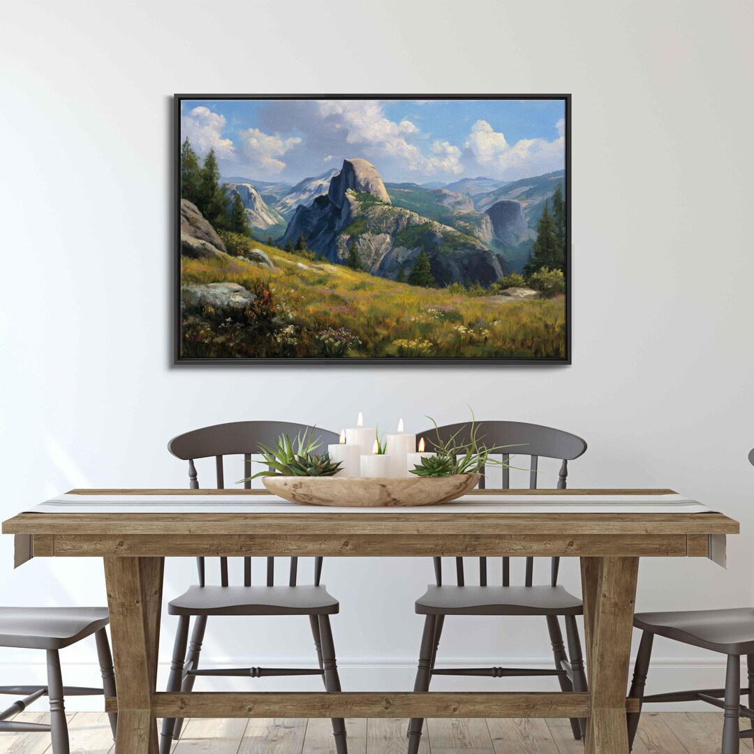Half Dome in Yosemite, Wall Art Canvas Print, Serene Landscape With ...