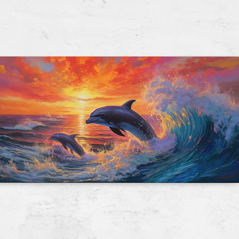 Dolphin Painting - Etsy