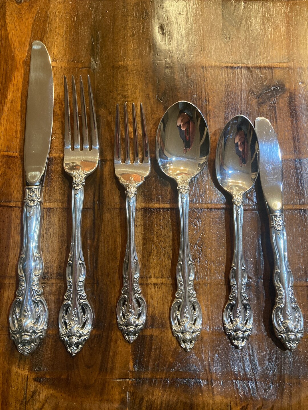 6 Pc Heavy 330 Grams GORHAM LA SCALA Sterling Silver Setting With Round ...