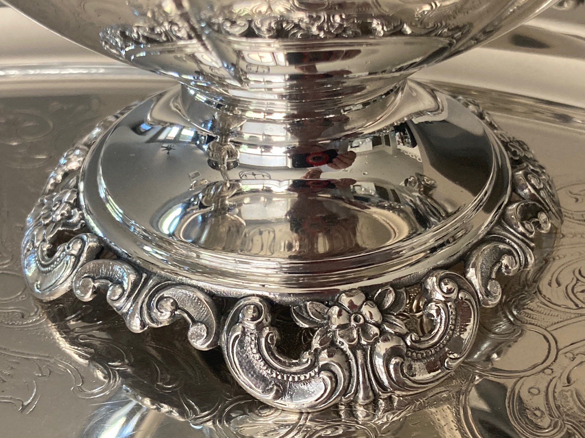 MUSEUM Quality 5 Pc Heavy GRANDE BAROQUE Wallace Sterling Silver Coffee ...