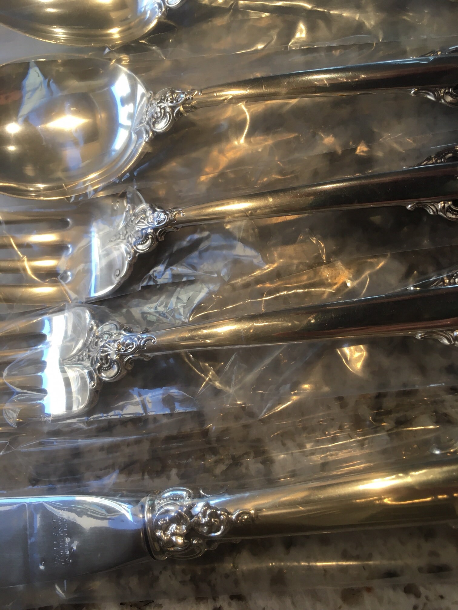 5 Pc Heavy MINT and Matching GRANDE BAROQUE Wallace Sterling Silver ...