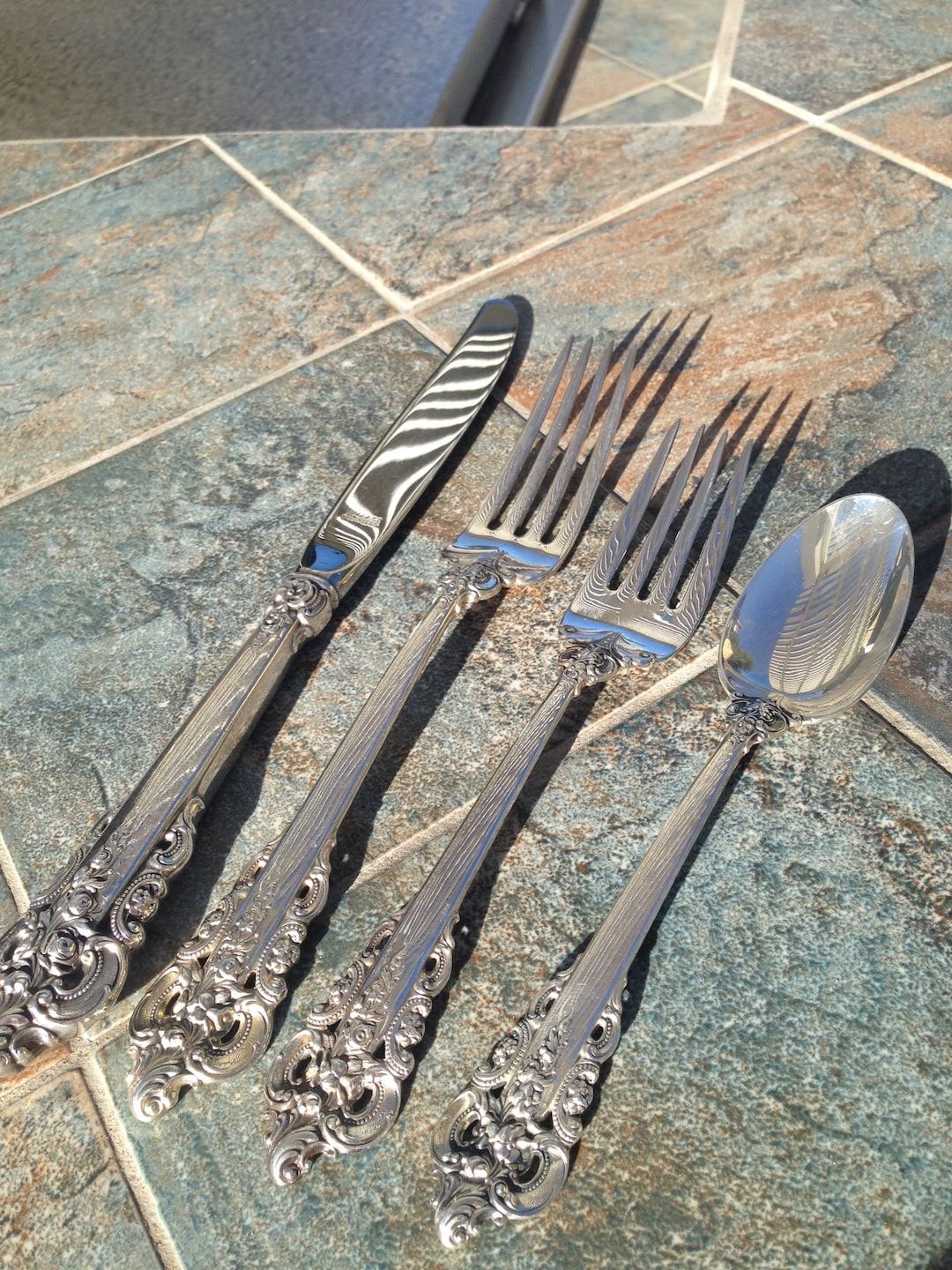 4 Pc Heavy MINT GRANDE BAROQUE Wallace Sterling Silver Place Setting - Etsy