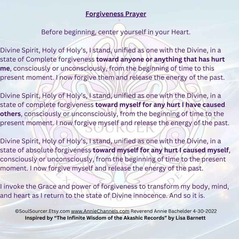 Soulsourcer Forgiveness Prayer - Etsy
