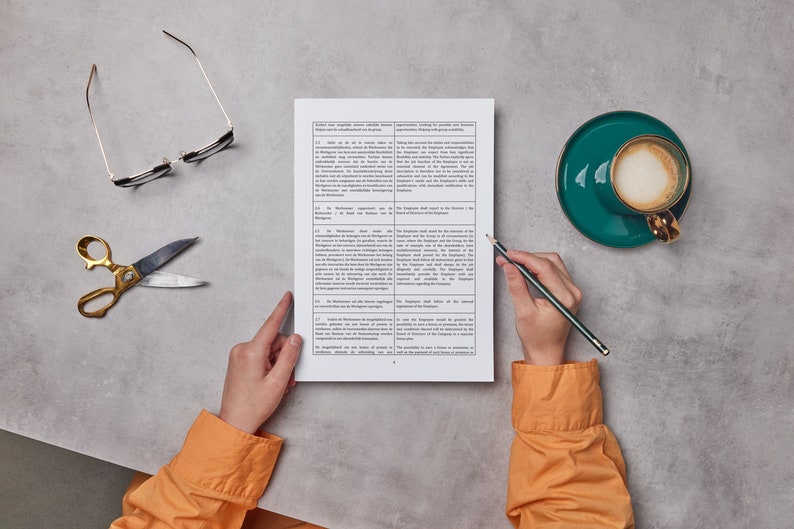 EC Belgium Employment Agreement Contract Template, Bilingual English ...