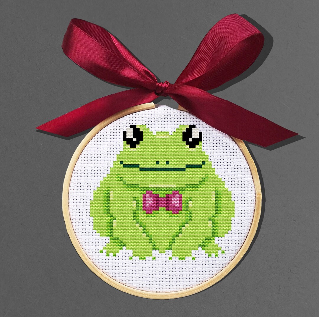 Bow Tie Toad, Cute Frog Cross Stitch Pattern, PDF Digital Download ...