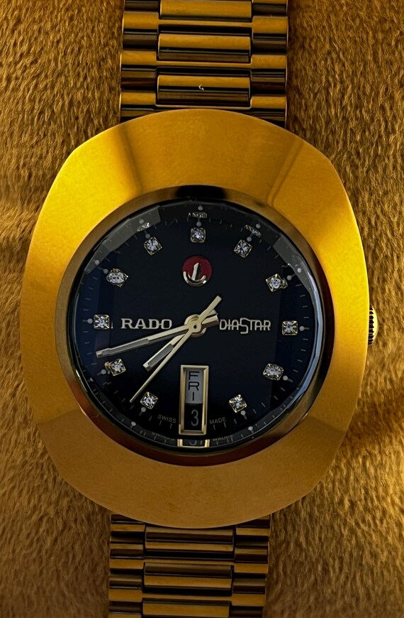 Vintage RADO DIASTAR Automatic Black Dial Day Date Me… - Gem