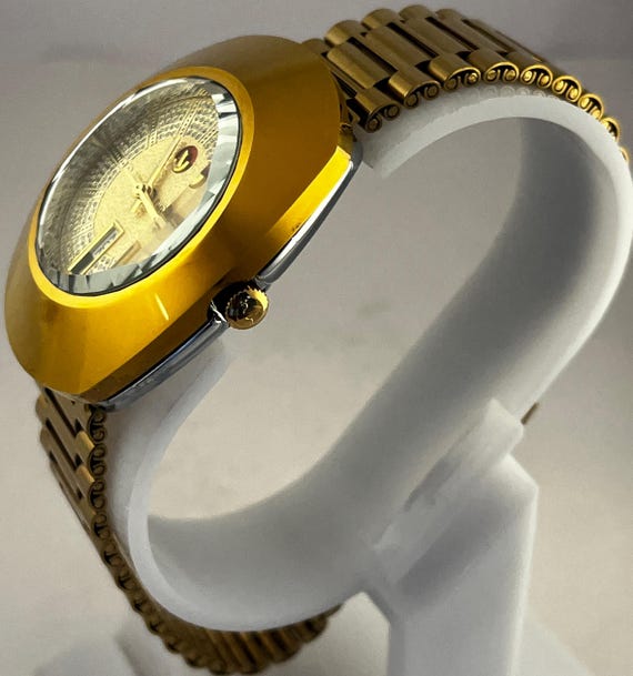 Vintage RADO DIASTAR Automatic Gold Dial Day Date Men… - Gem