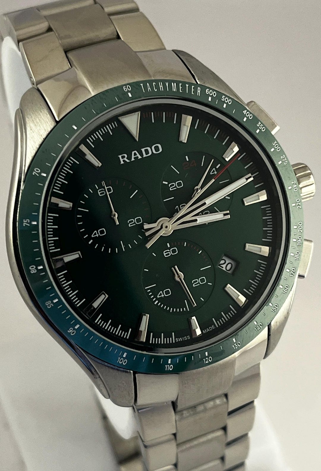 Vintage Rado Chronograph Green Dial Date Japan Analog Men's Wrist Watch ...