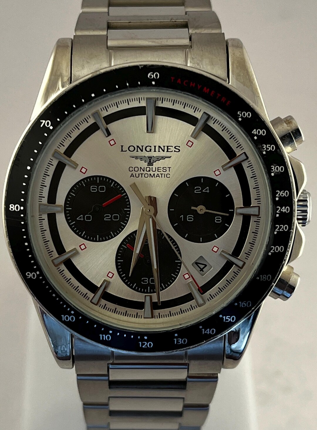 Vintage Longines Chronograph Automatic White Dial Men's Wrist Watch ...