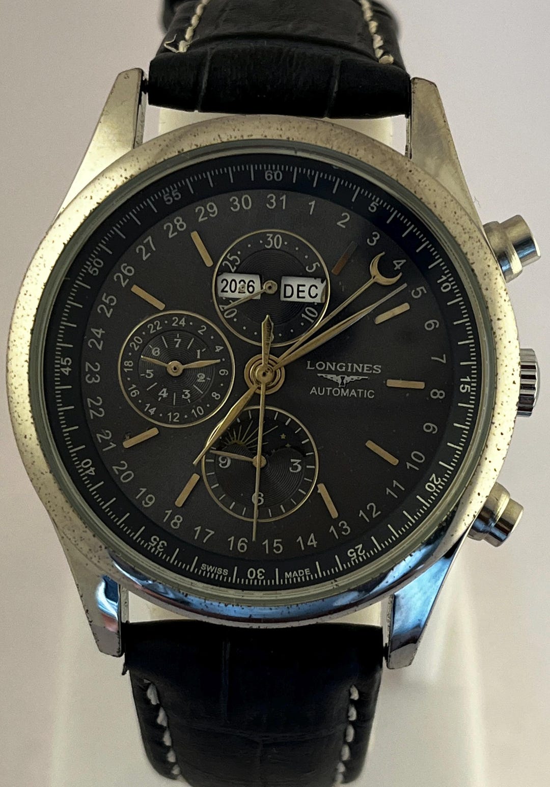 Vintage Longines Chronograph Automatic Blue Dial Men's Wrist Watch Free ...