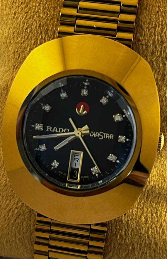 Vintage RADO DIASTAR Automatic Black Dial Day Date Me… - Gem
