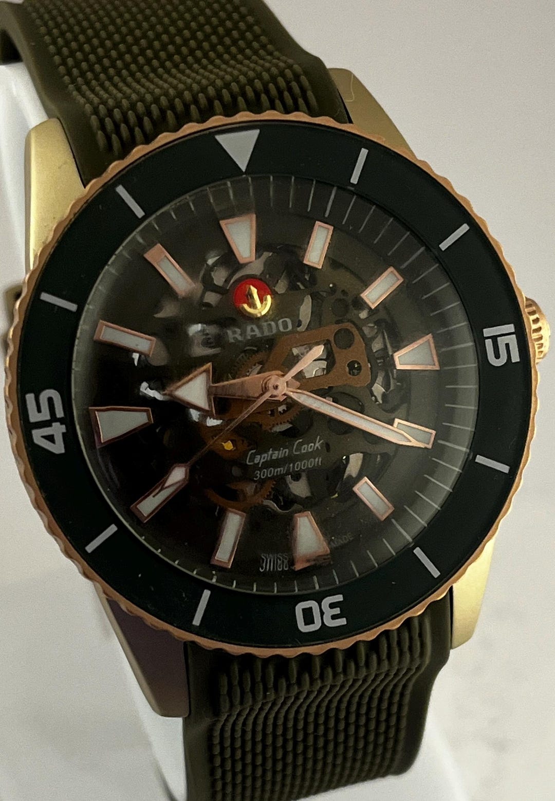 Vintage RADO Captain Cook Automatic Green Dial Men's Wrist Watch Free ...