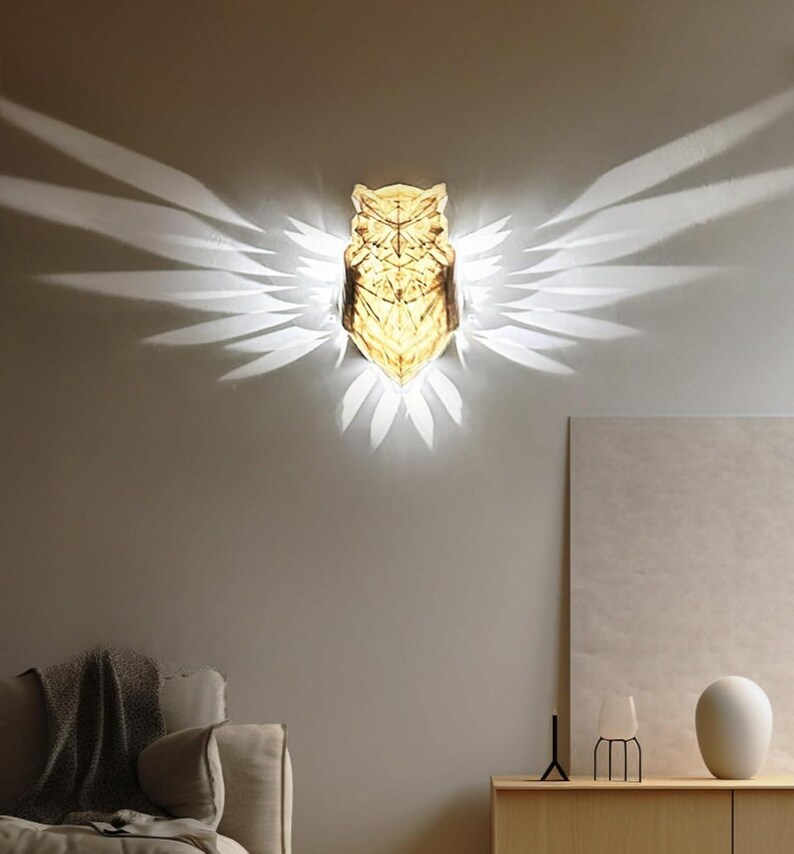 Owl Wall Lamp 3D STL File | Elegant Owl Design for 3D Printing ...