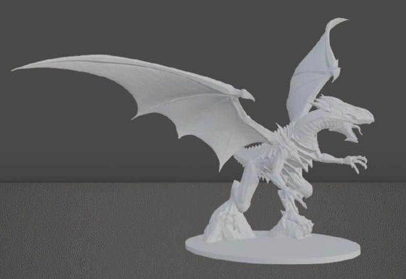 Legendary Blue Dragon 3D STL File Majestic Mythical Beast for 3D ...