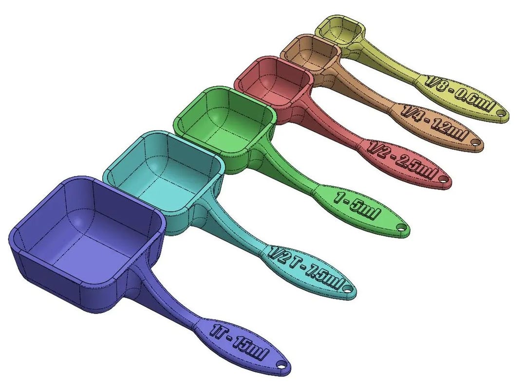 Measuring Spoons Set High-quality 3D Printed STL Files Perfect for ...