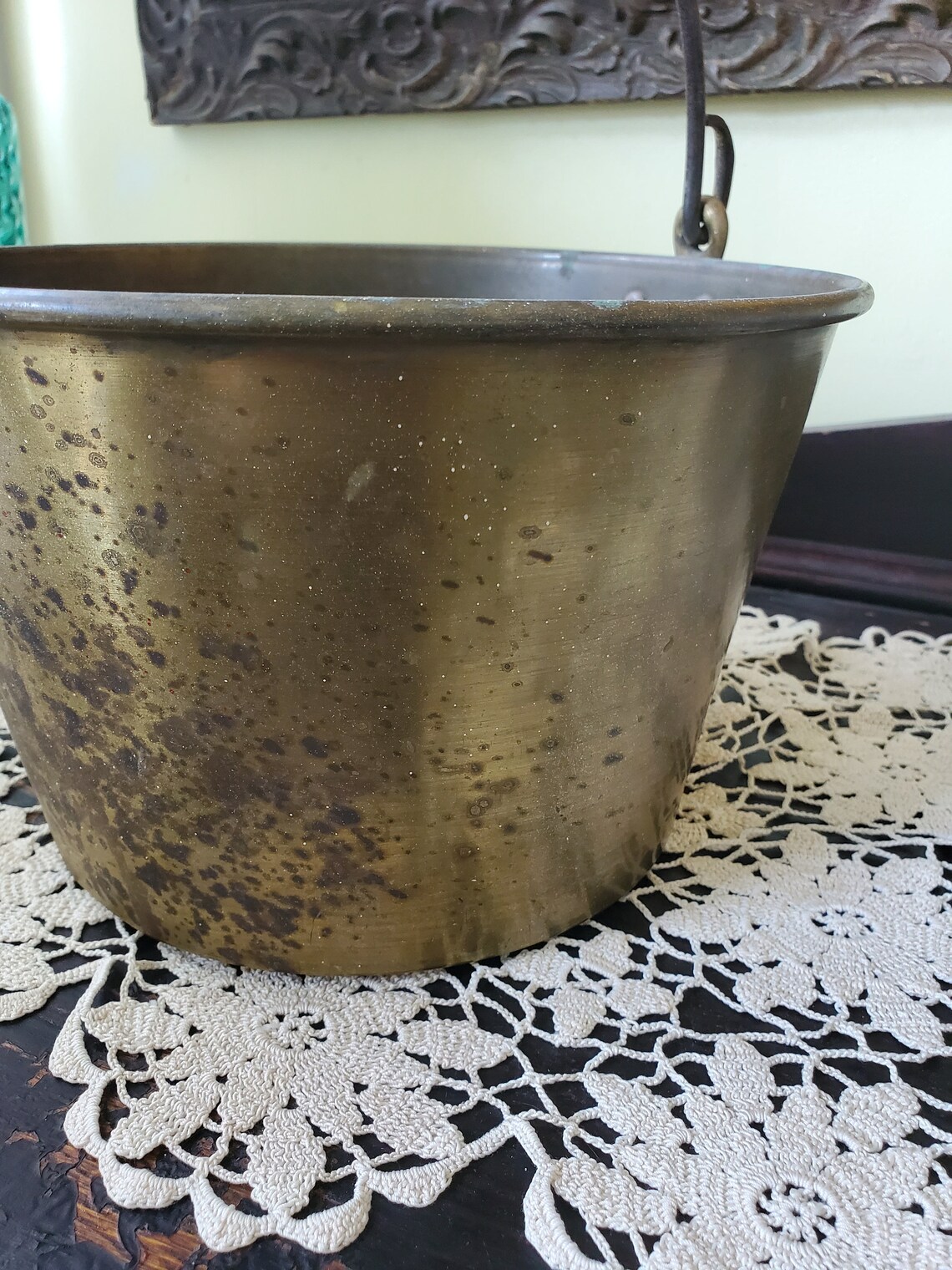 Antique American Brass Kettle Brass Bucket Pail. Brown & Bros. - Etsy