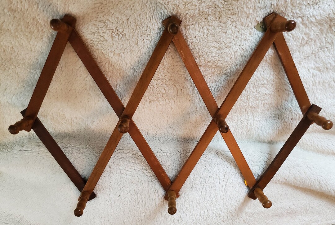 Vintage Mid Century Expandable Accordion Peg Rack Boho Style. - Etsy