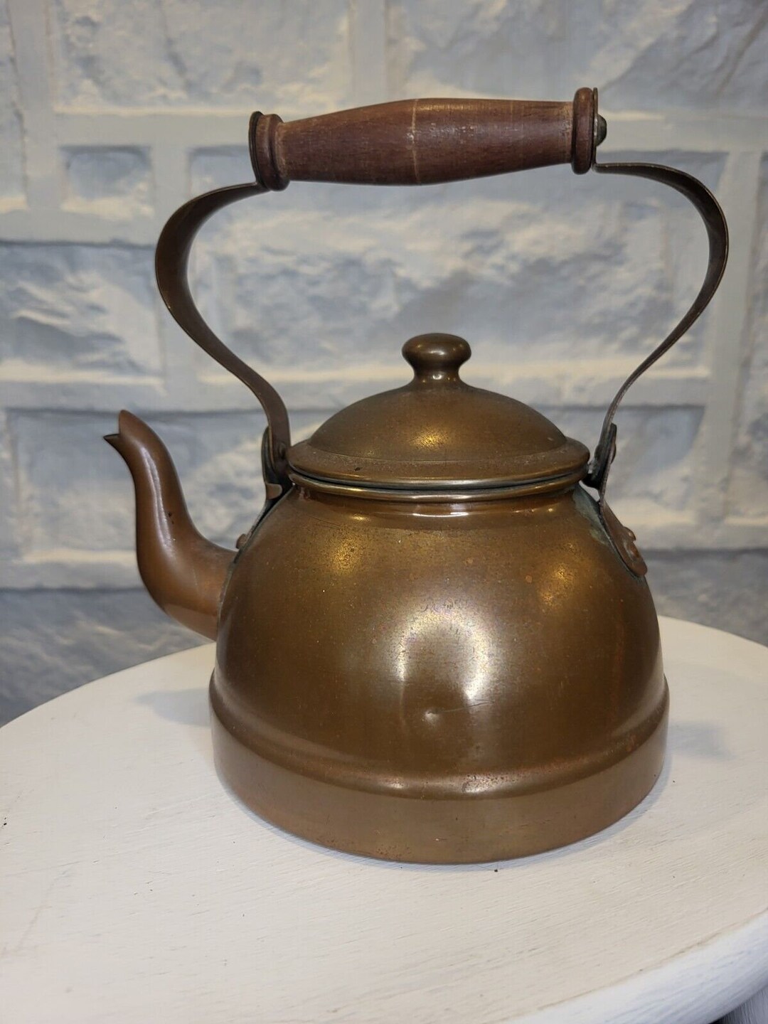 Vintage MADE IN PORTUGAL Copper Tea Pot Wood Handle - Etsy