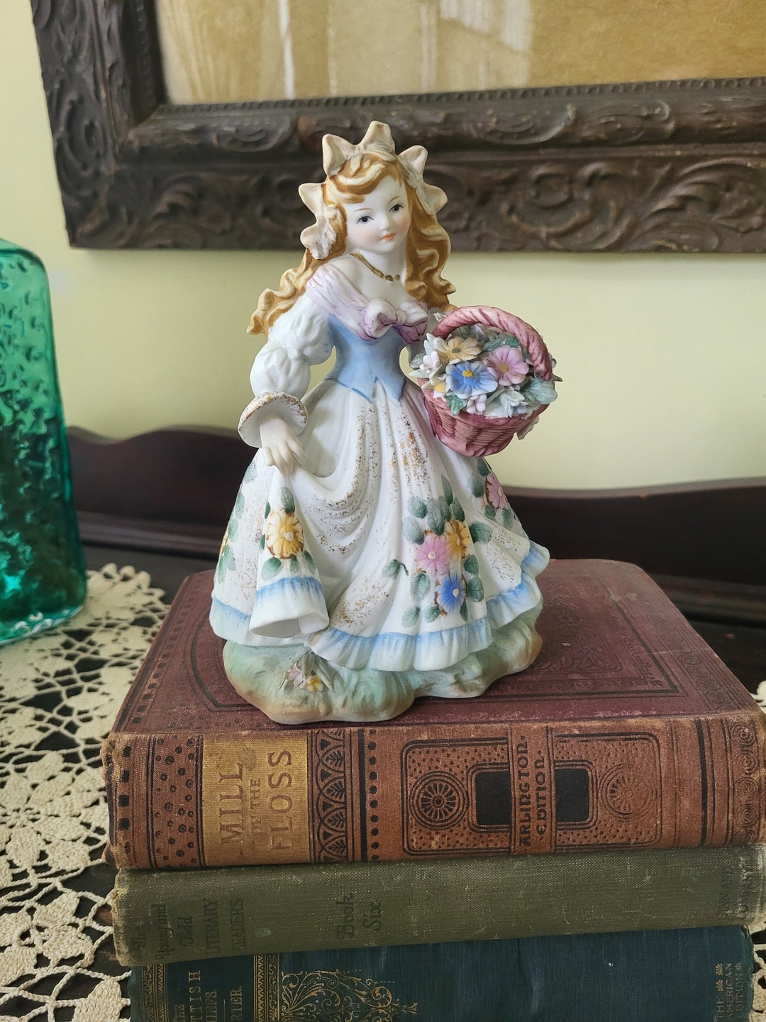 Choice of Pretty Lefton Girl With Basket of Flowers Figurines - Etsy
