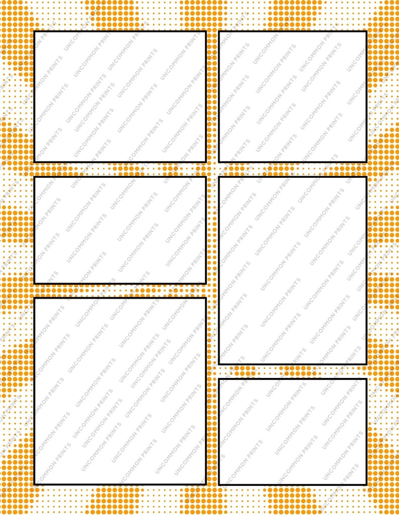Blank Comic Book Layout Printable Digital 4 Different Comic Book Manga ...