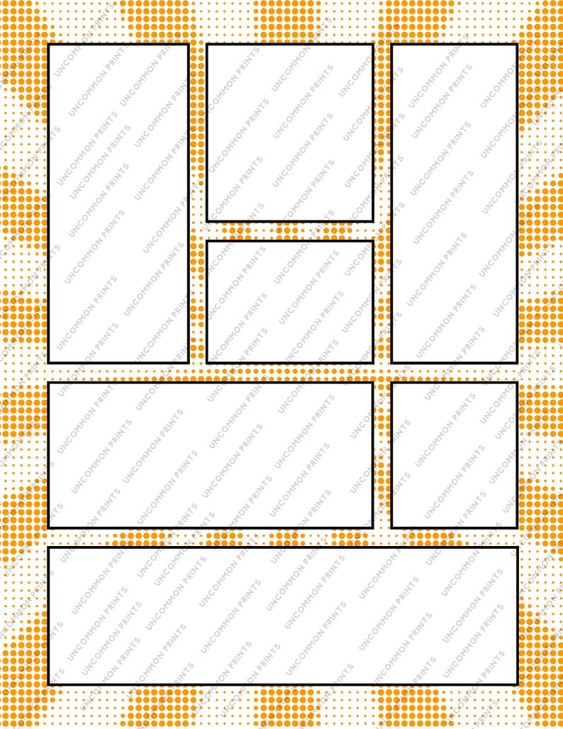 Blank Comic Book Layout Printable Digital 4 Different Comic Book Manga ...