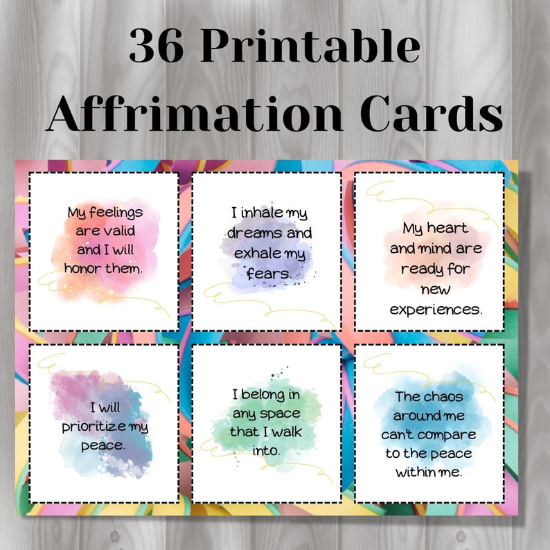 Printable Affirmation Cards - Etsy