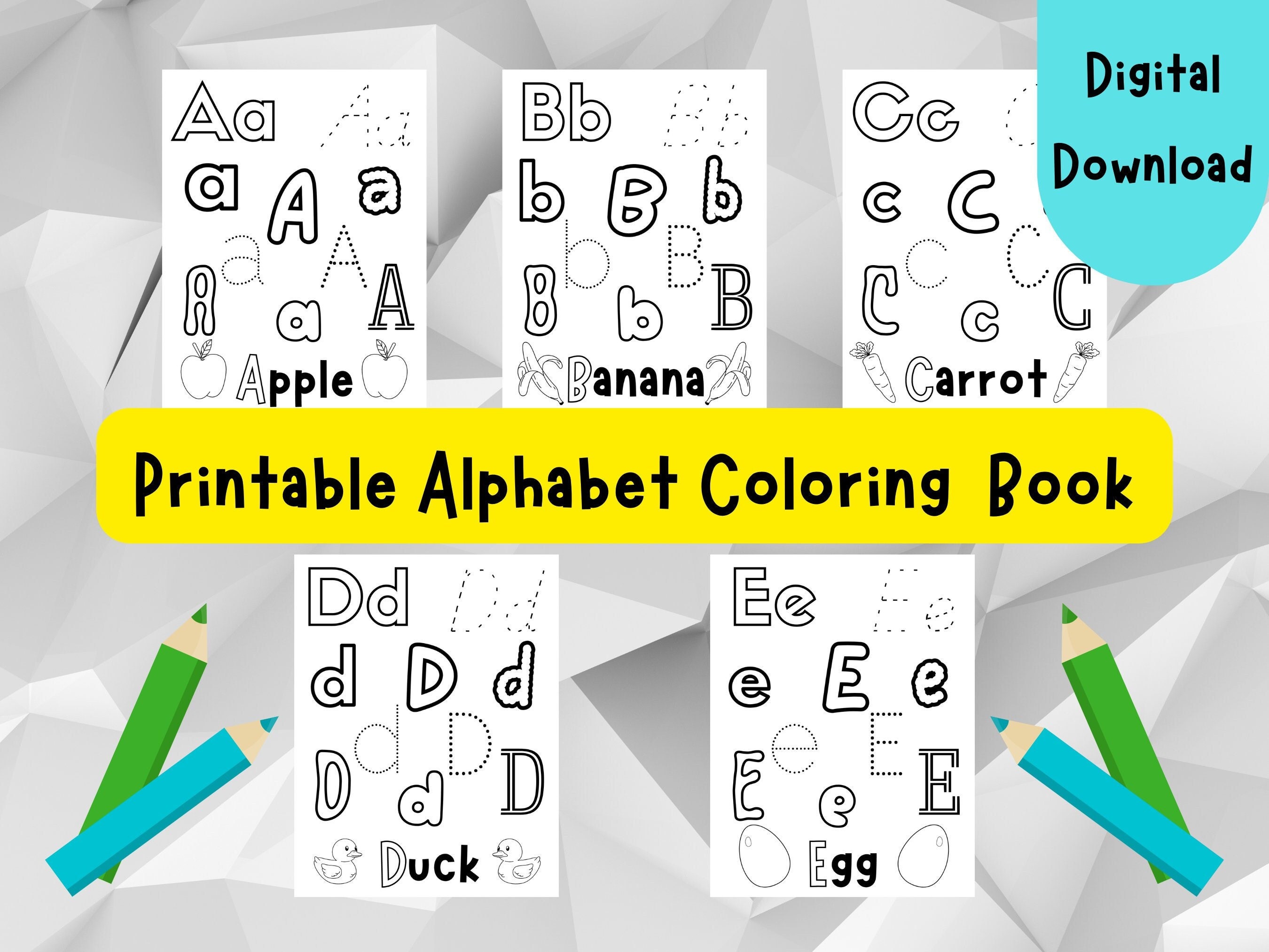 Printable ABC Coloring Book Printable Alphabet Coloring Book Alphabet ...