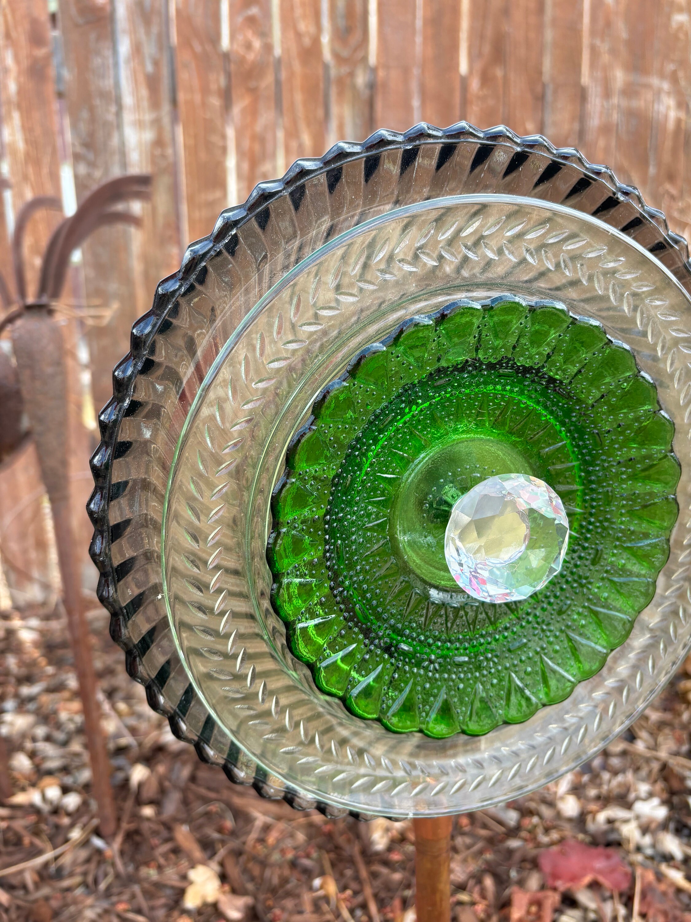 Vintage Smoke Colored Glass Garden Flower Stake Al Fresco Garden Art - Etsy