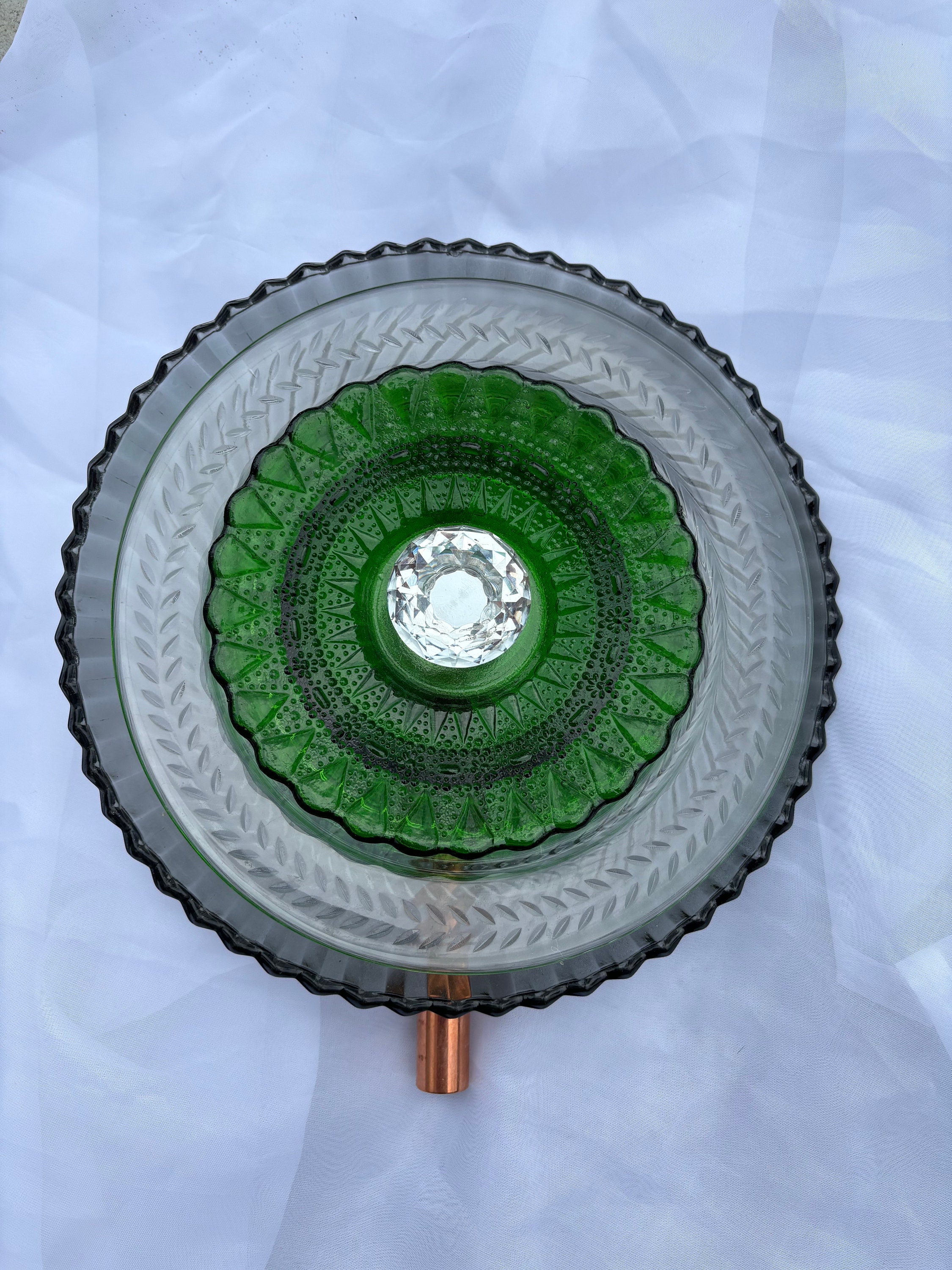 Vintage Smoke Colored Glass Garden Flower Stake Al Fresco Garden Art - Etsy