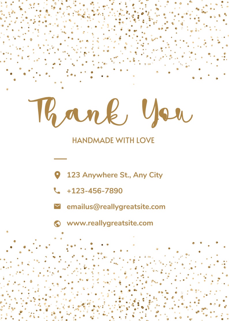 Tarjetas de agradecimiento imprimibles 5x7 Plantilla de negocio Etsy Pequeñas empresas Gracias ...