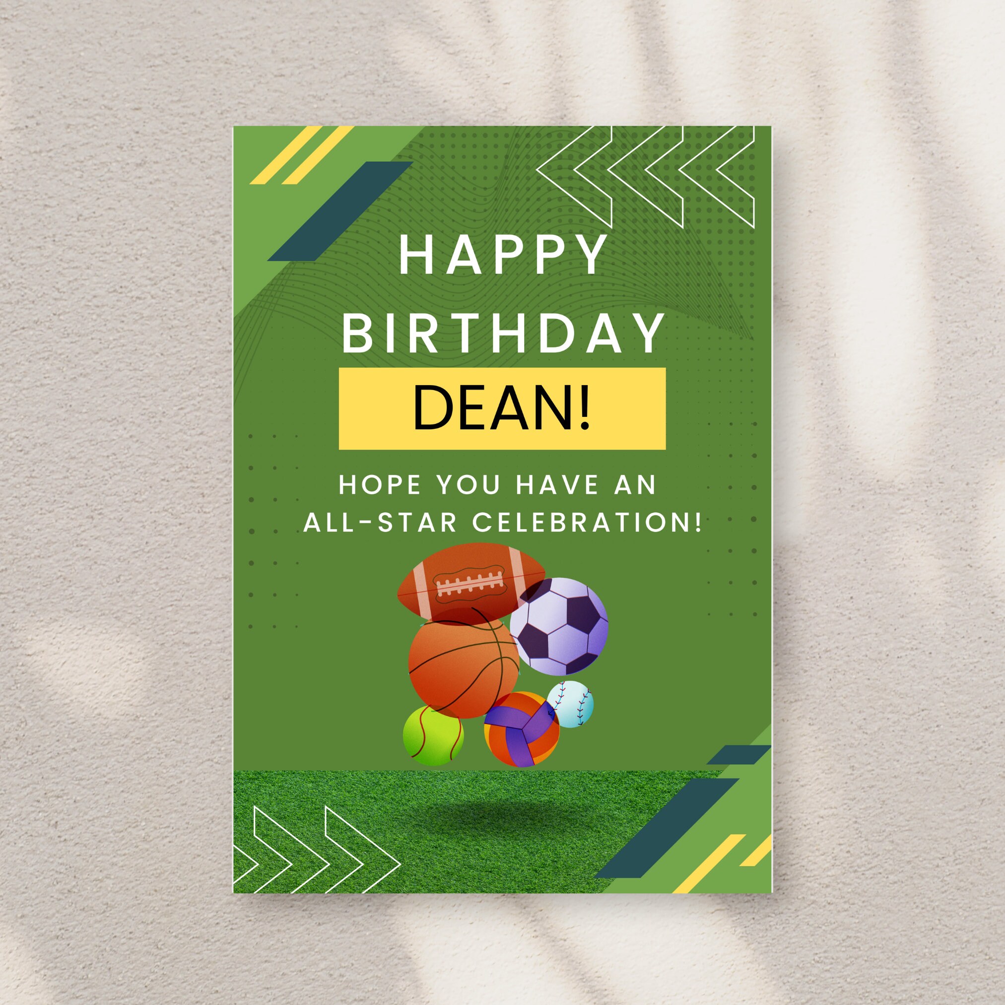 Editable Sports Athlete Birthday Card, Printable Card, Sports Digital ...