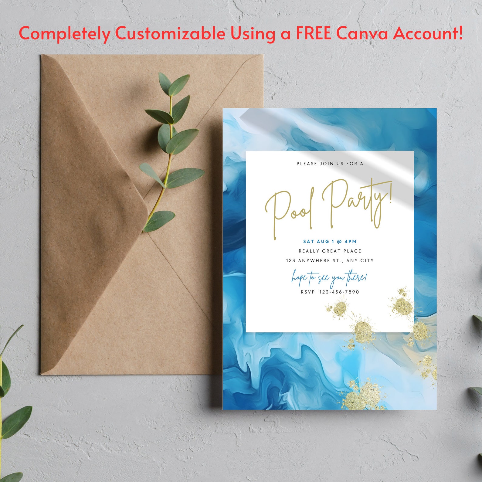 Pool Party Invitation Girl Boy Printable Pool Birthday Party Invitation ...