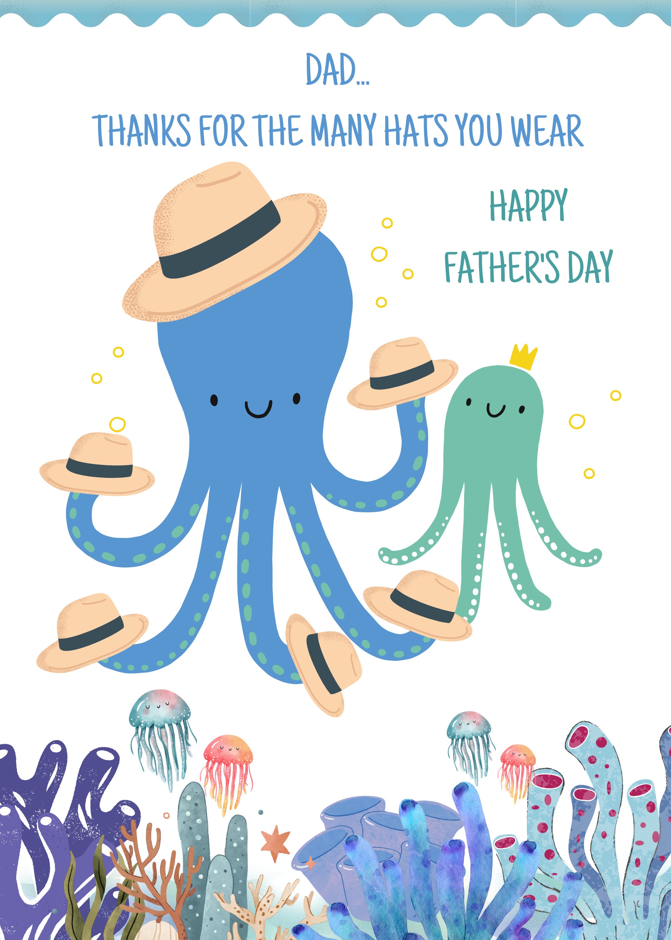 Editable Happy Father's Day to the World's Greatest Dad, Father's Day ...