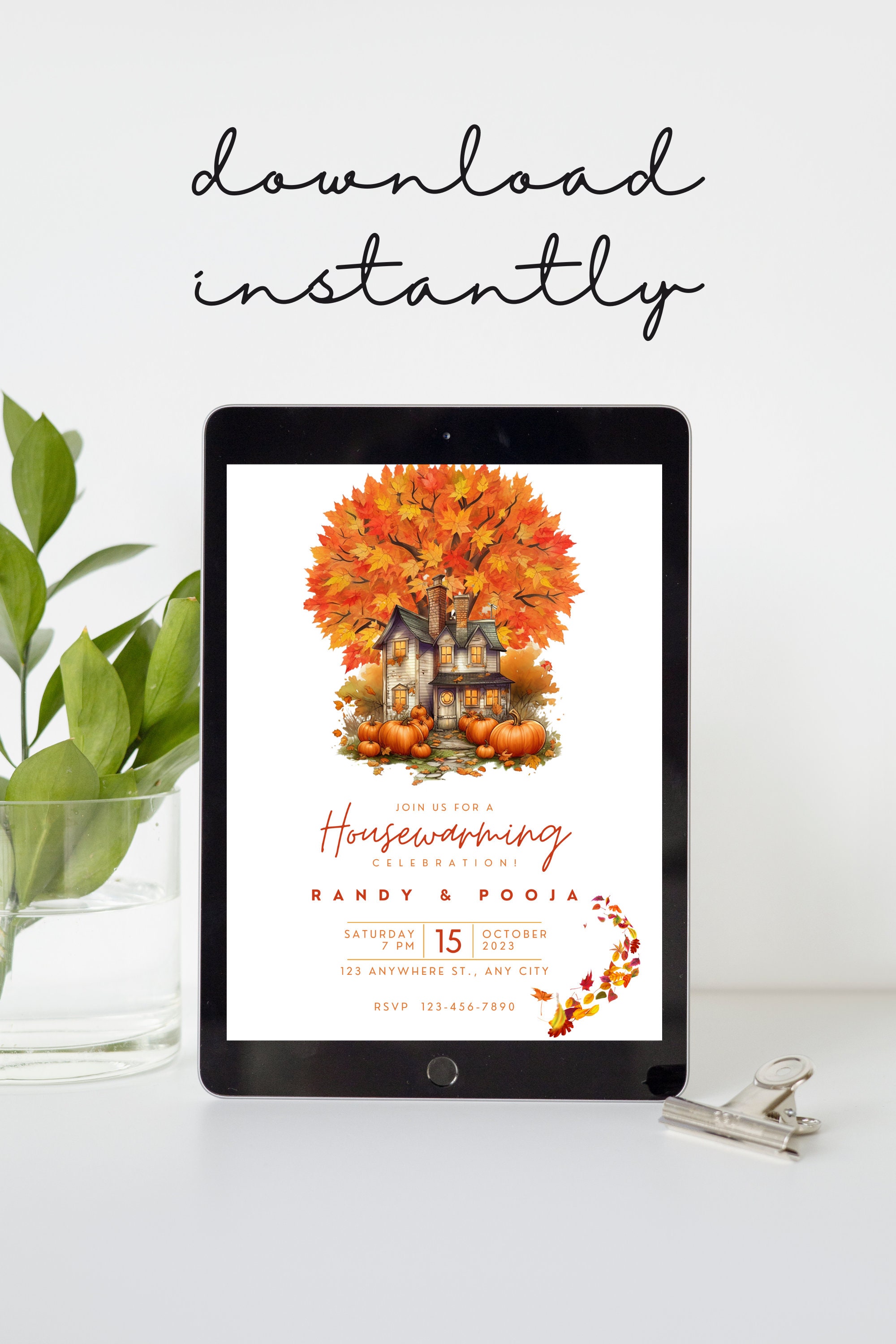 Editable Adult Birthday Invitation Fall Happy Hour Autumn Dinner Party ...