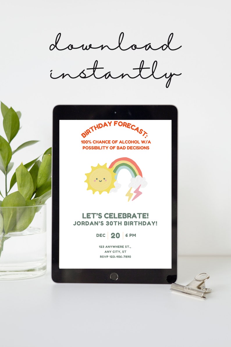 Editable Funny Adult Birthday Party Invitation, Cocktails Invite Funny ...