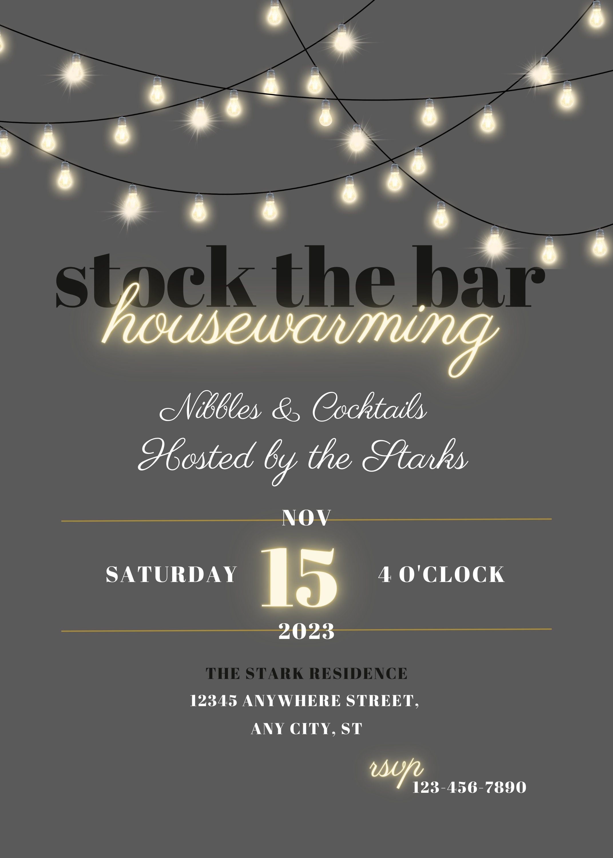 Editable Stock the Bar Invitation. Housewarming Party. Holiday ...
