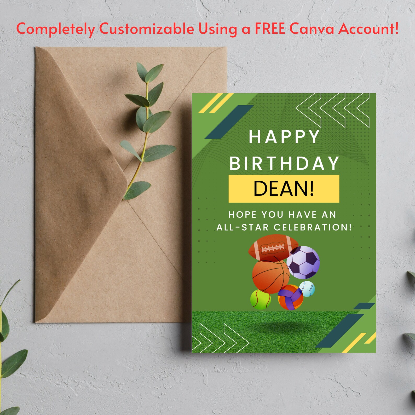 Editable Sports Athlete Birthday Card, Printable Card, Sports Digital ...