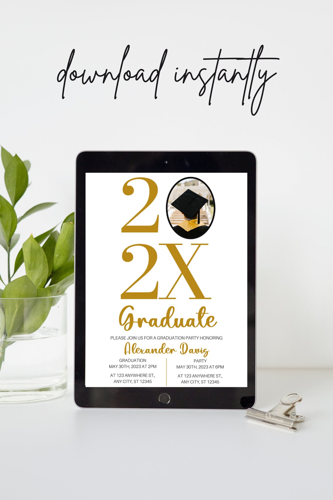 Editable Grad Party Invitation. Personalize High School Graduation ...