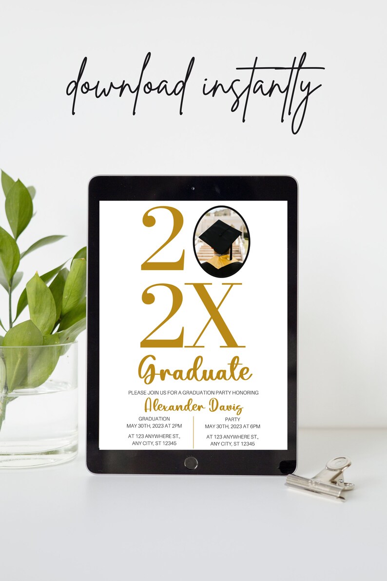 Editable Grad Party Invitation. Personalize High School Graduation ...