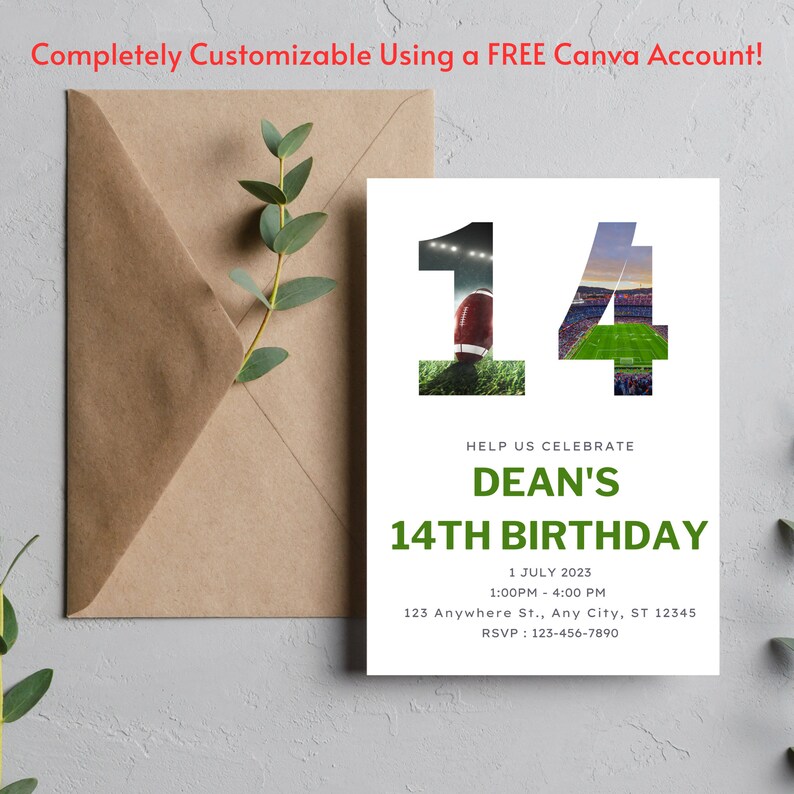 Editable 5x7 Birthday Invitation Template DIGITAL DOWNLOAD - Etsy